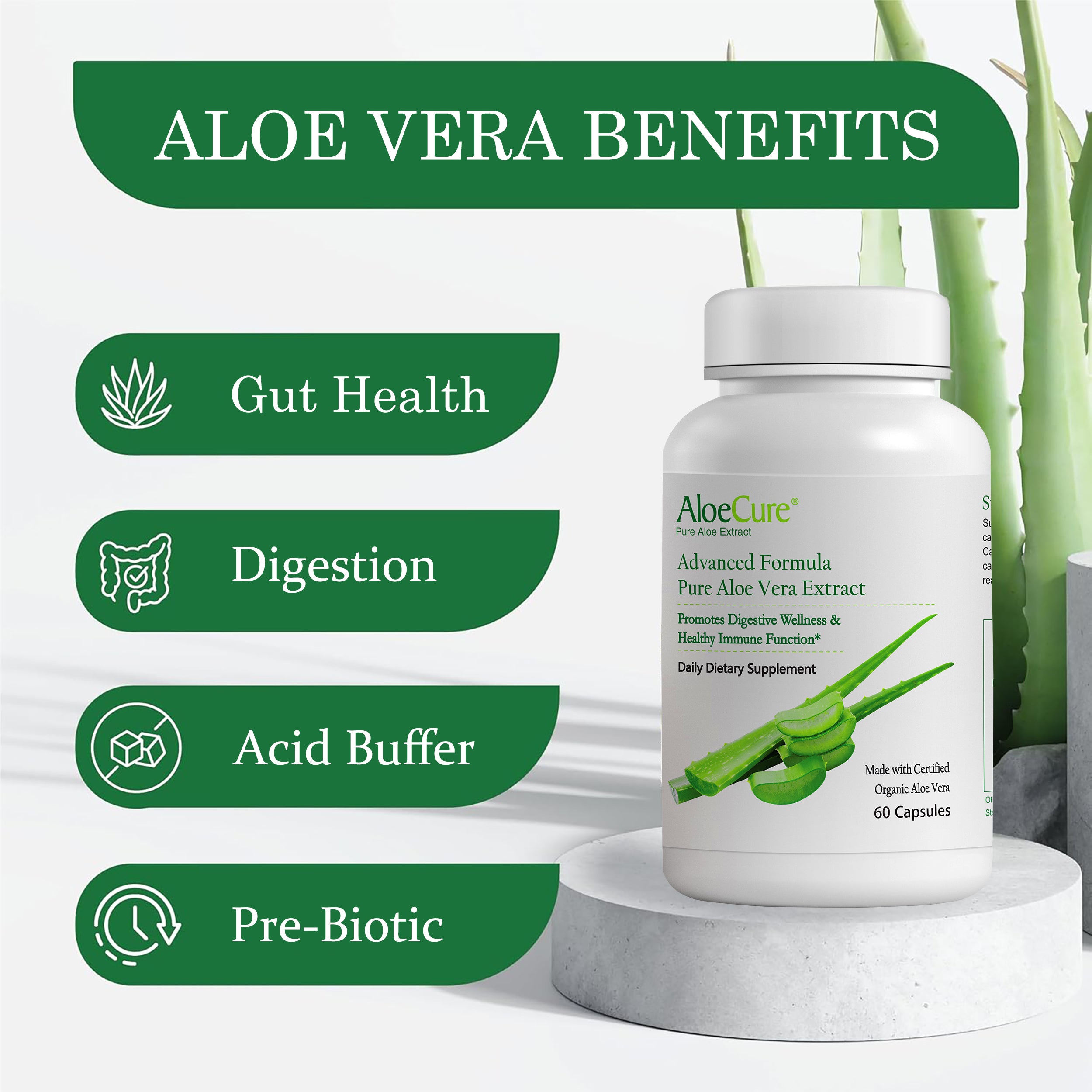 Aloe Vera Capsules Benefits for Daily Wellness - AloeCure